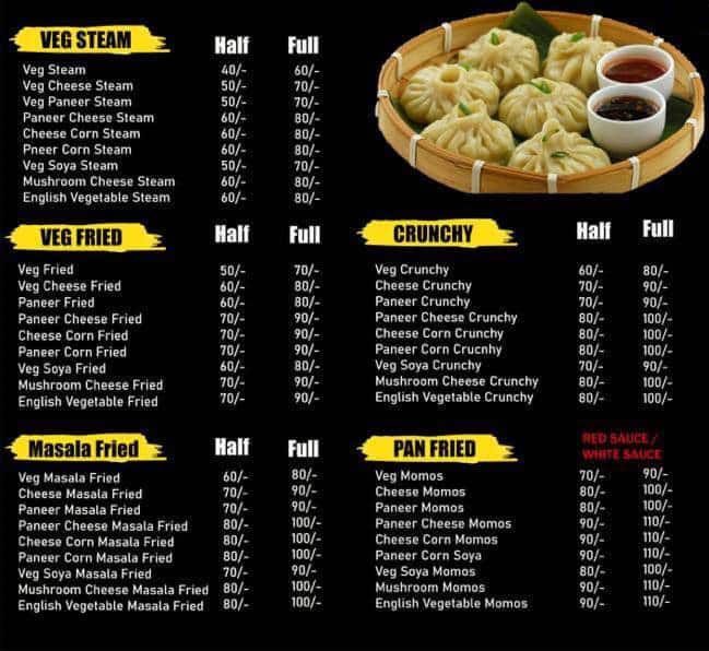 Menu at The MOMO Fast Food, Bhopal