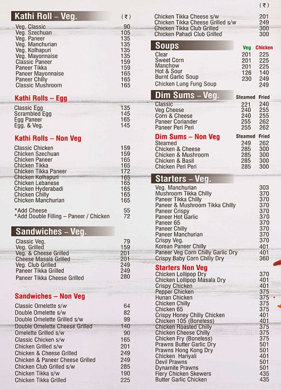 Menu of Tango Fast Food And Juice Centre, Malad West, Mumbai