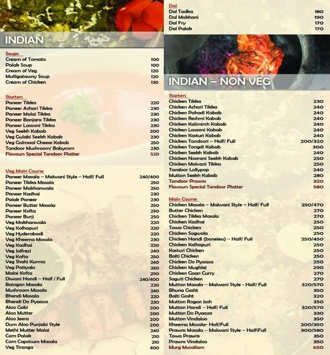 Flavours Menu, Menu for Flavours, Dadar West, Mumbai - Zomato