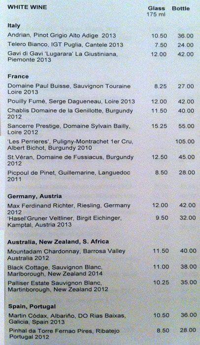 Menu at the drawing room pub & bar, London, Charlotte Street 15-17