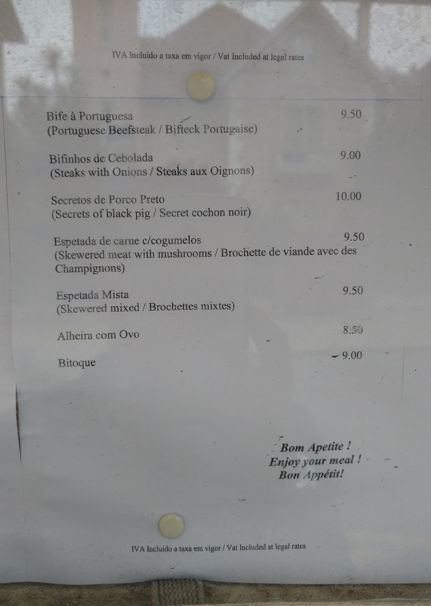 Menu at Casa Dos Frangos restaurant, Sintra