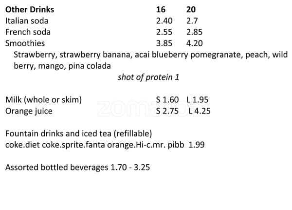 Menu at Miyo Cafe, Castle Rock