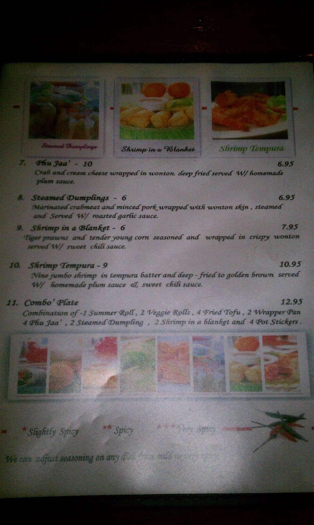 Menu at Bangkok Thai Cuisine restaurant, Kingman, 208 W Andy Devine Ave