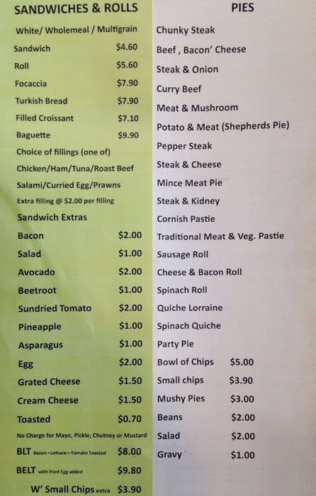 Menu at Rockingham Patisserie cafe, Waikiki, Rockingham Shopping Centre