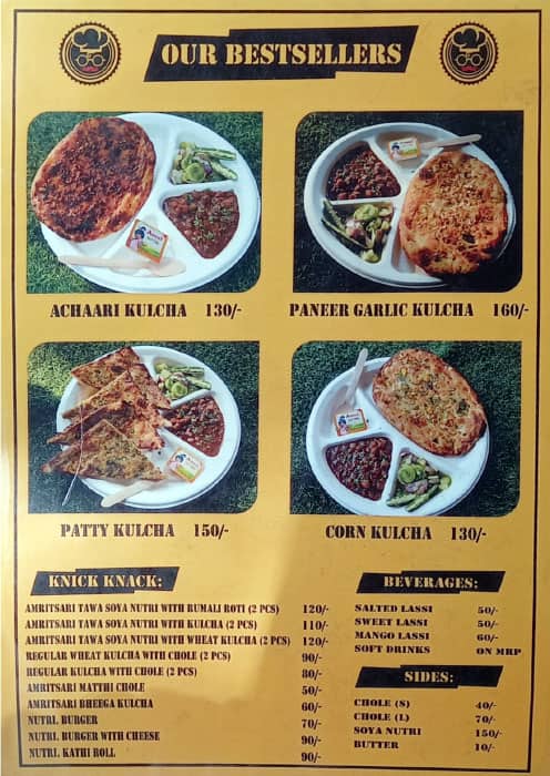 Menu at Kulcha Ambarsariya Da, New Delhi, C-30B