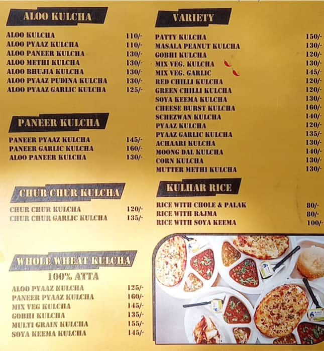 Menu at Kulcha Ambarsariya Da, New Delhi, C-30B