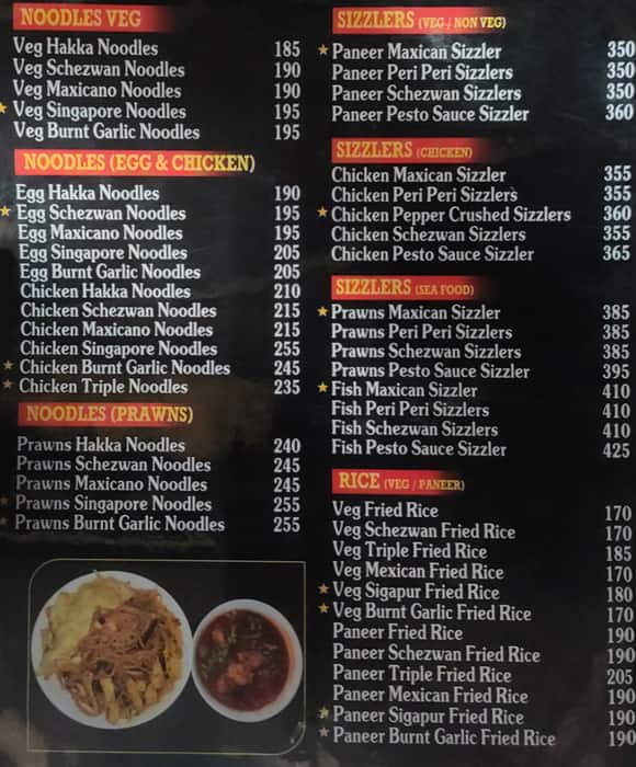Menu at Hungry I Land, Navi Mumbai