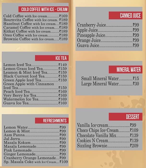 Menu at Cafe Appetito - Alembic, Vadodara