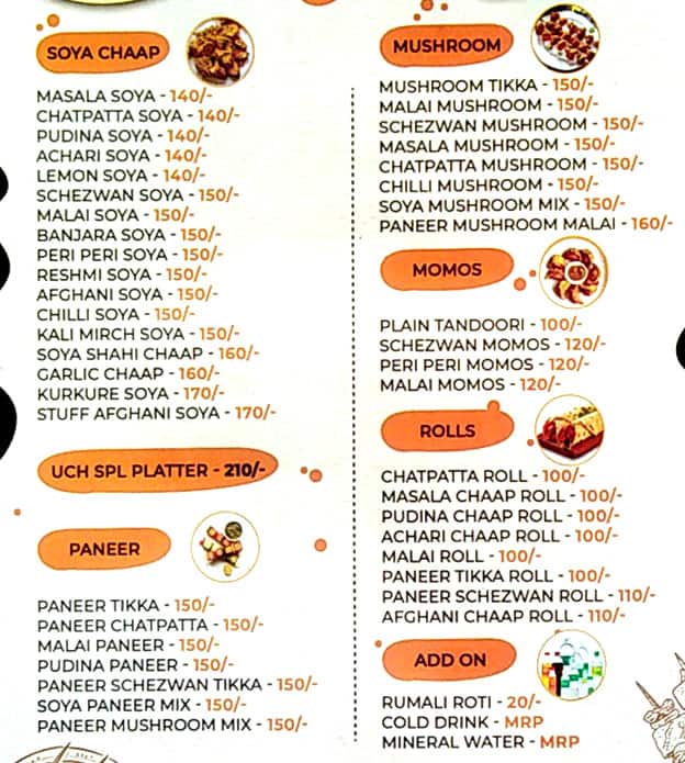Menu of The Ultimate Chaap House, Ravet, Pune