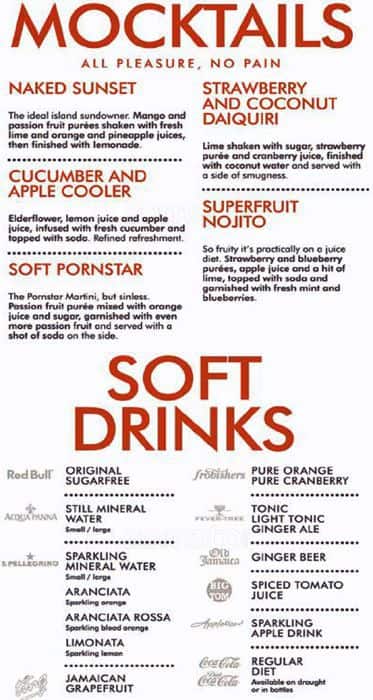 Menu at Revolution pub & bar, London, 140-144 Leadenhall Street