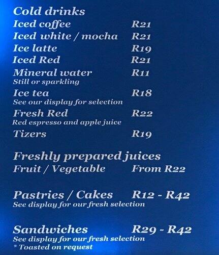 Menu at Häzz Coffee Shop - Newlands. cafe, Cape Town, 51 Kildare Rd