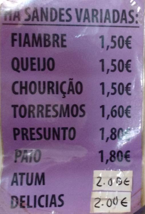 Menu at Café com Leite, Lisbon, R. Correia Teles 88