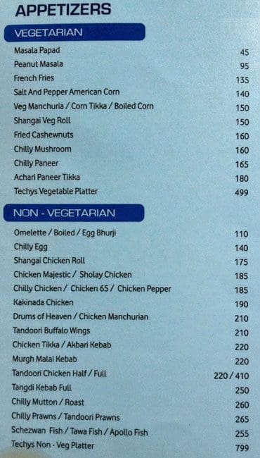 Techy's Bar & Restaurant Menu, Menu for Techy's Bar & Restaurant ...