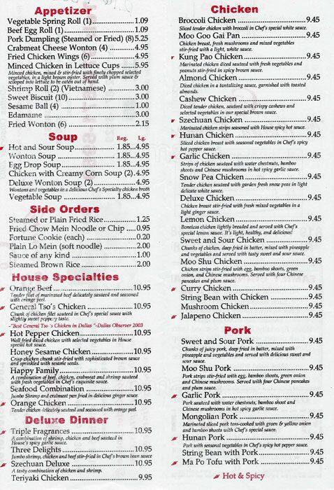 Menu at The China Express restaurant, Richardson, 819 W Arapaho Rd #58E