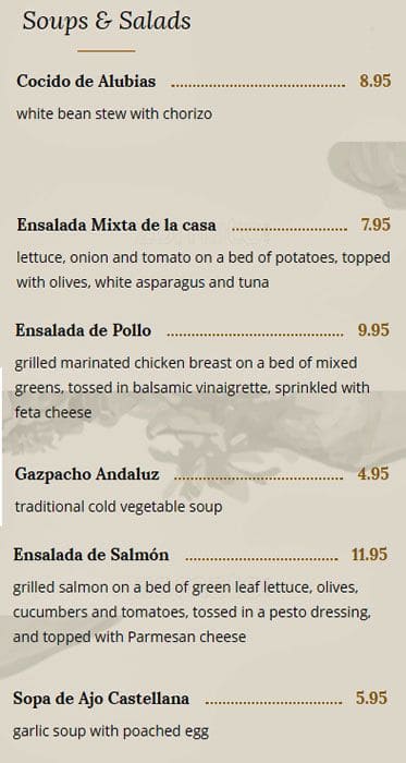 Costa Brava Menu, Menu for Costa Brava, Pacific Beach, San Diego ...