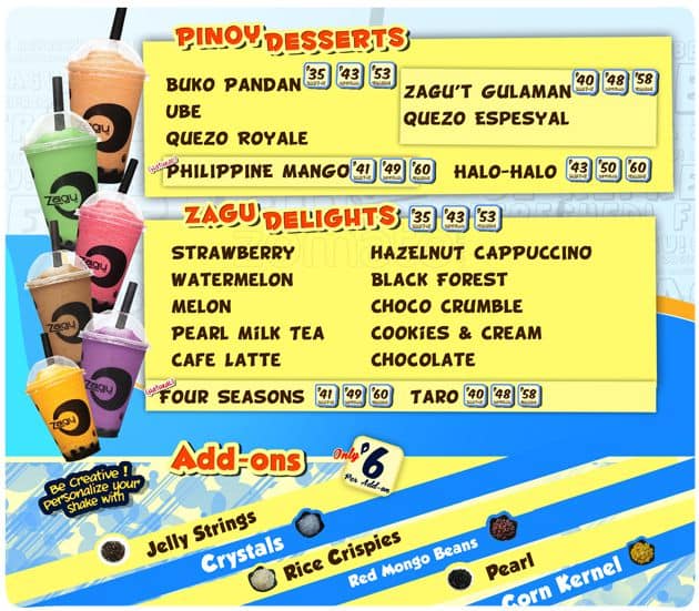 Zagu Menu, Menu for Zagu, Sambag I, Cebu City - Zomato Philippines