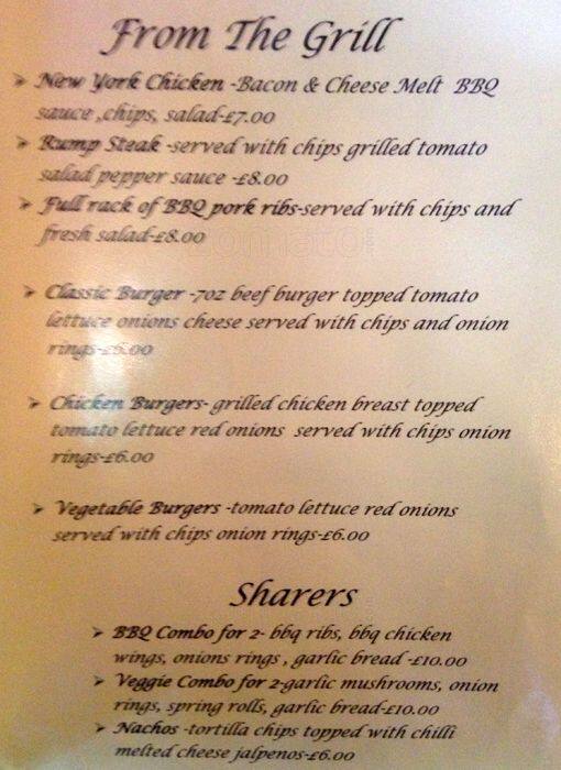 Menu at Old Red Lion pub & bar, Stanwell
