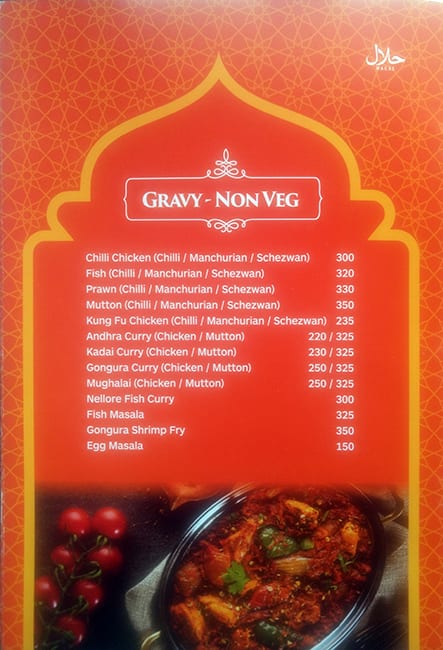 Menu at Hyderabad House Biryani Place, Chennai