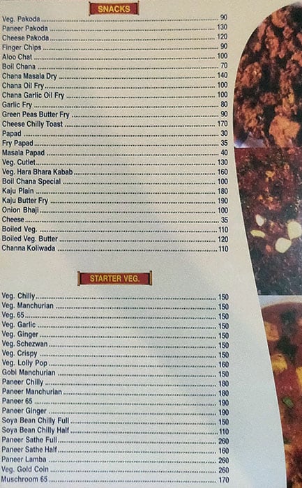 Menu of New Prasad Restaurant & Bar, Dombivali West, Thane