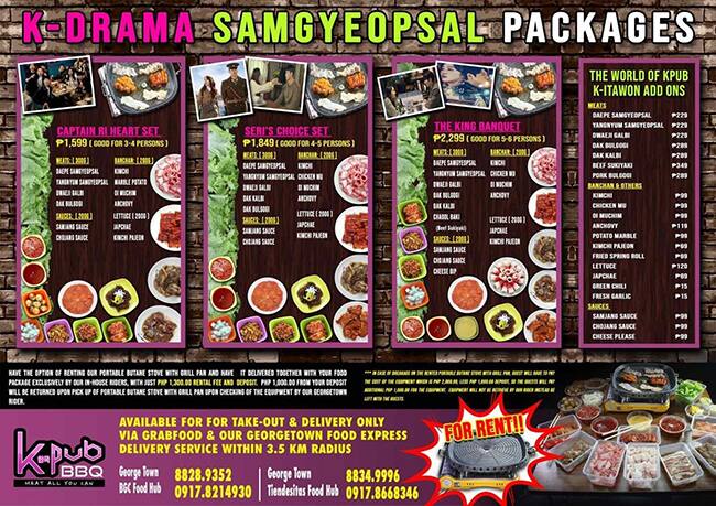 Menu at KPUB BBQ, Quezon City, Space 3003 Level 3 Trinoma Mall