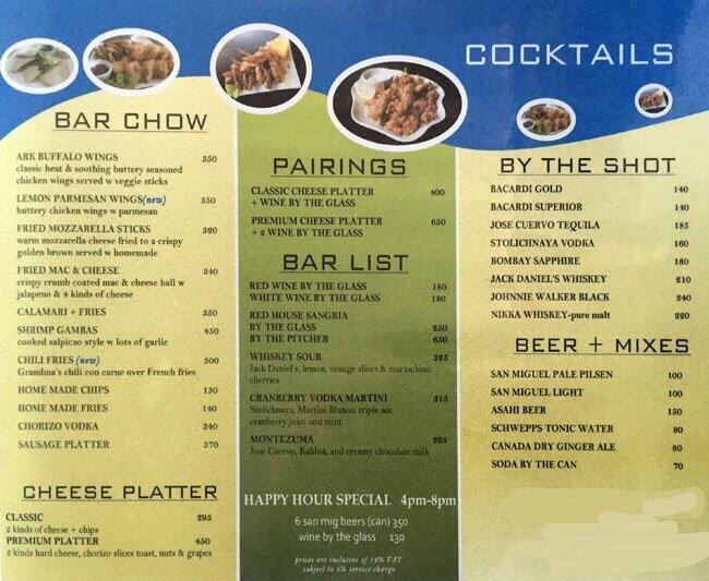 Ark Menu, Menu for Ark, Salcedo Village, Makati City - Zomato Philippines