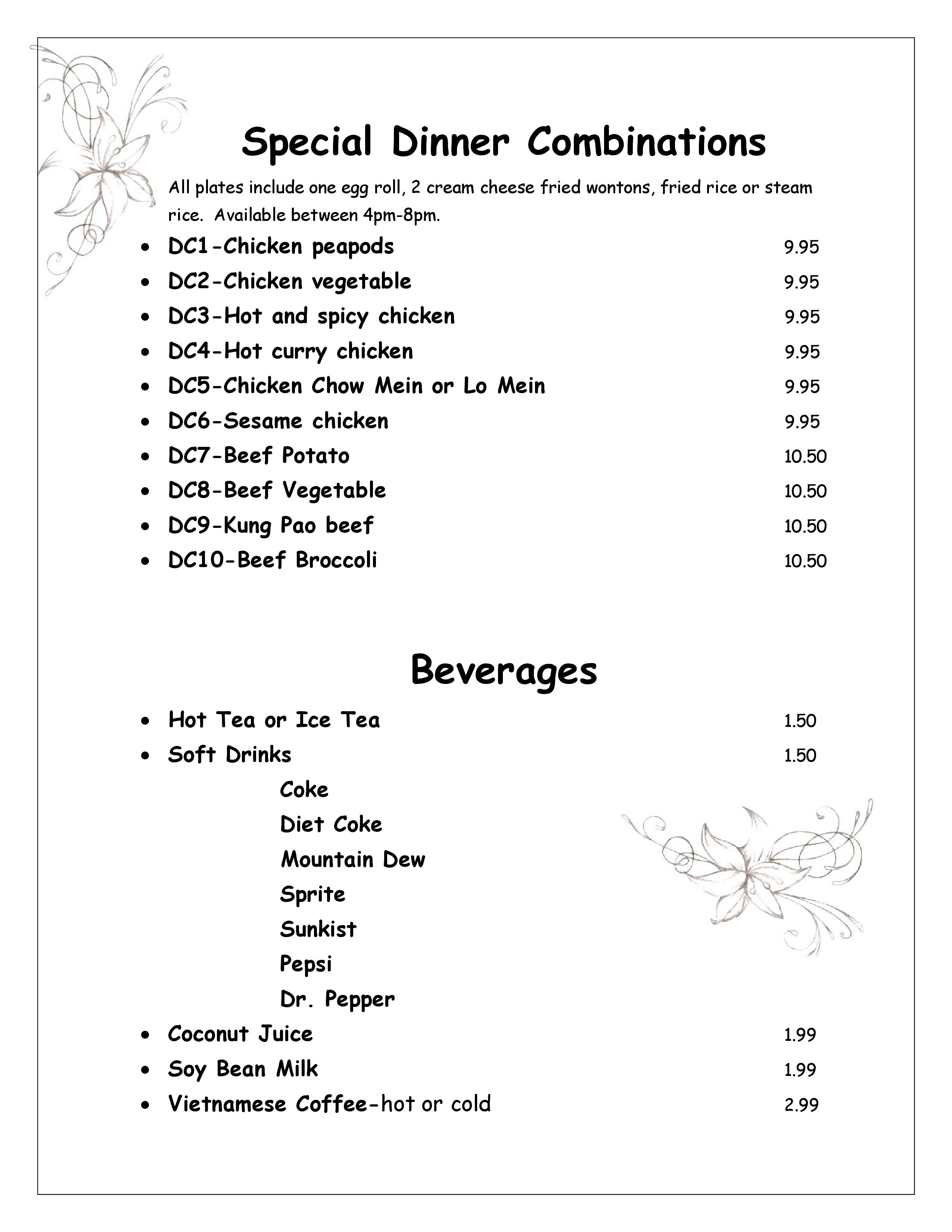 Menu at Wild Orchid TX Restaurant, Maplewood