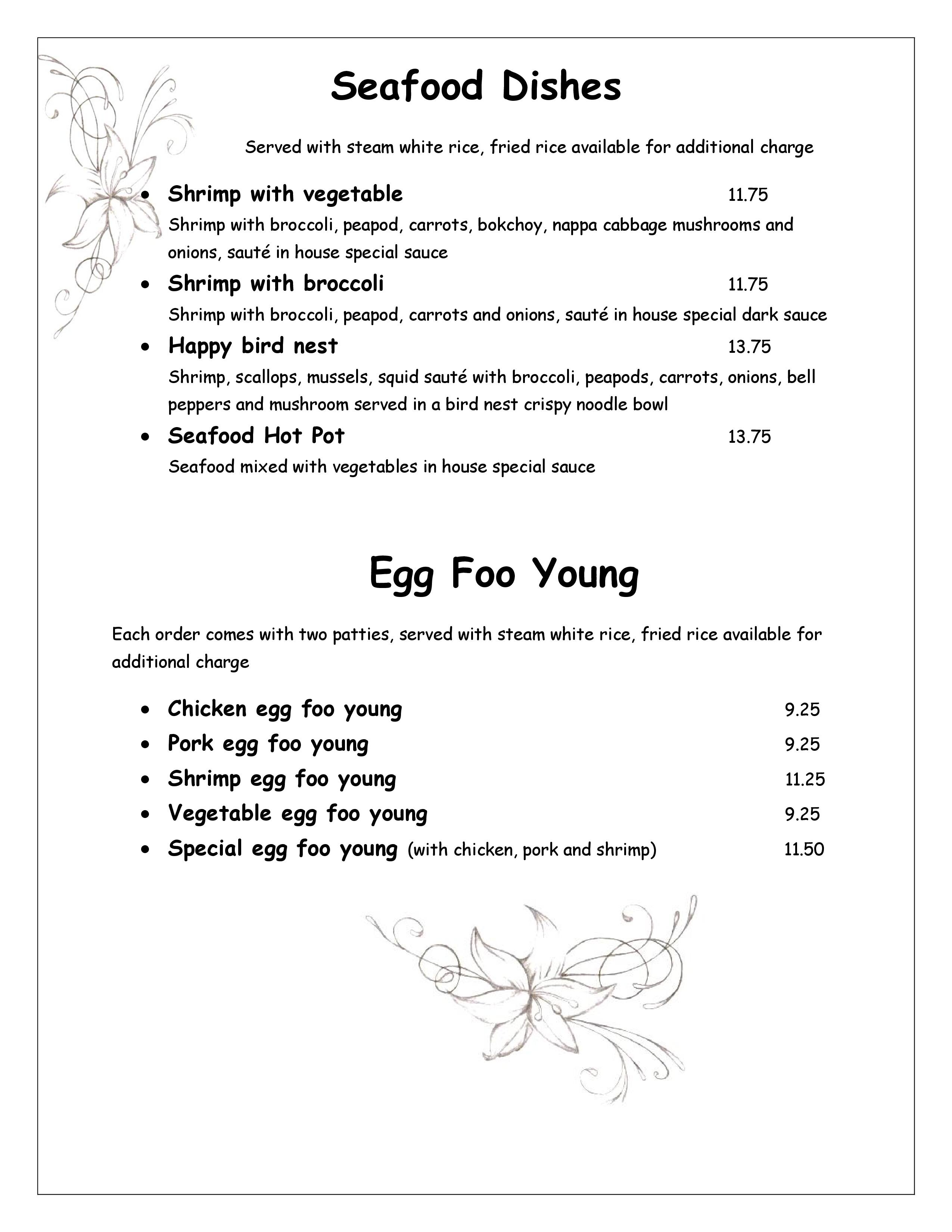 Menu at Wild Orchid TX Restaurant, Maplewood