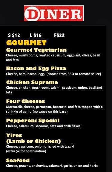 Menu at The Hope Valley Diner restaurant, Hope Valley