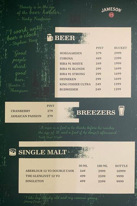 The Moonshine Project, Film Nagar, Hyderabad का मेनू - Zomato