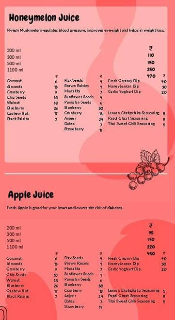 Menu at Falhari - A Fruitful Habit, Gurugram, GF 108H
