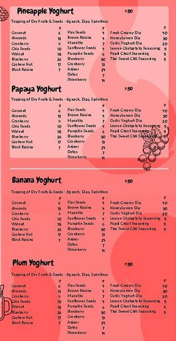 Menu at Falhari - A Fruitful Habit, Gurugram, GF 108H