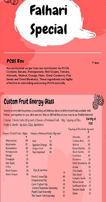 Menu at Falhari - A Fruitful Habit, Gurugram, GF 108H
