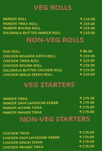 Menu of Ammijaan's, Goregaon West, Mumbai