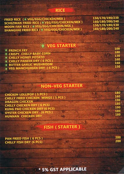 Menu at Galaxy Restaurant, Kolkata