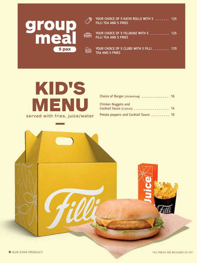 Menu at FiLLi Cafe, Dubai, Icc Academy