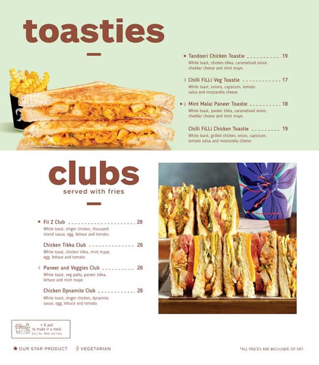 Menu at FiLLi Cafe, Dubai, Icc Academy