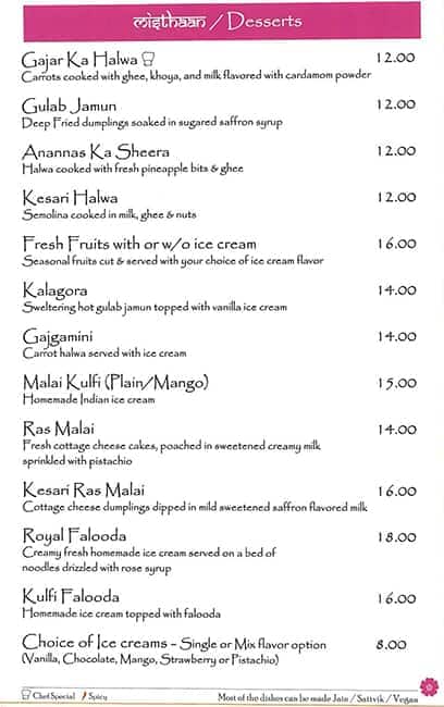 Menu at Sai Dham restaurant, Dubai
