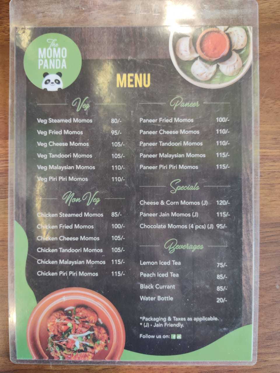 Menu at The Momo Panda, Pune, The Momo Panda