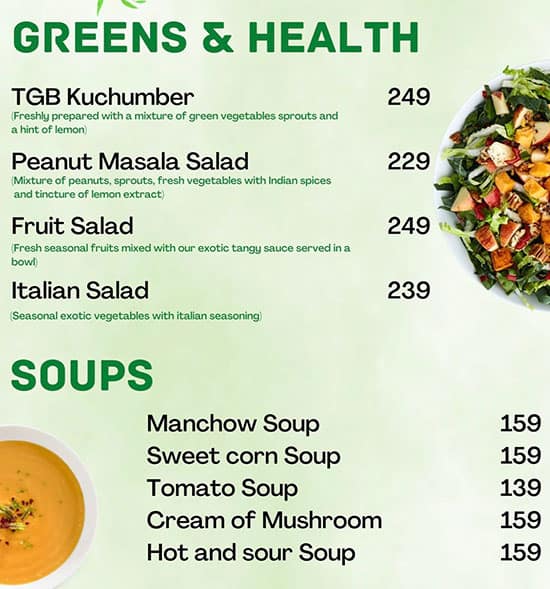 Menu of The Green Balcony Cafe & Diner, Assi Ghat, Varanasi