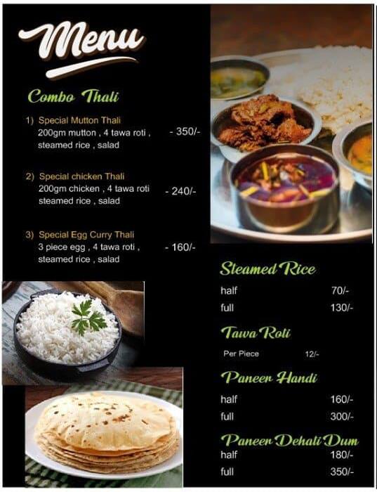 Menu at Singh’s Champaran Handi Mutton & Biryani, Raipur