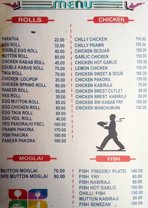 Menu at Green Chilly, Kolkata, SN Roy Rd