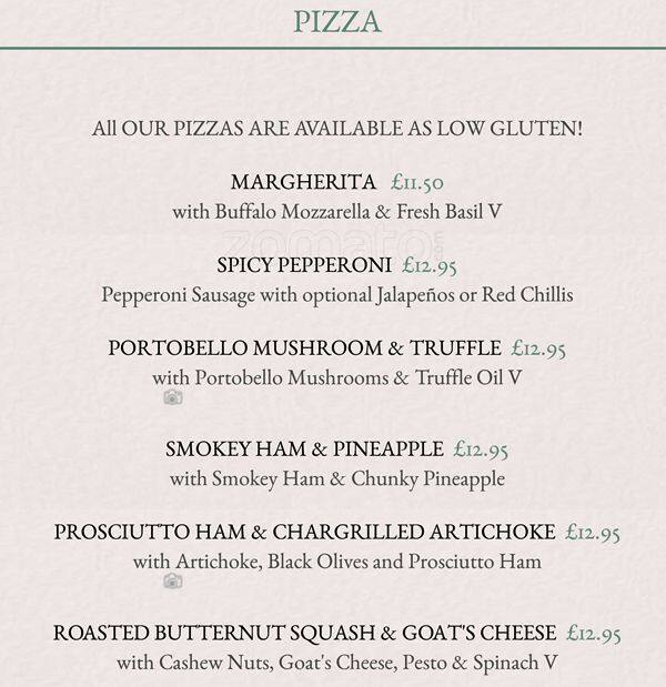 Menu at Mermaids Tail restaurant, London