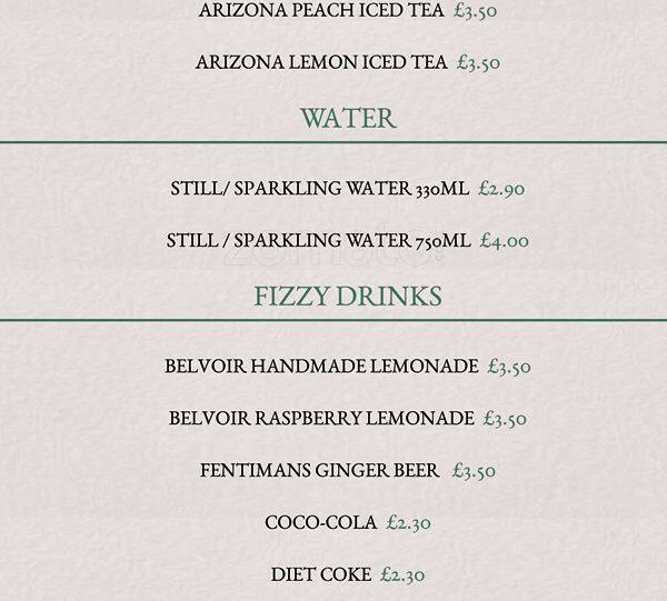 Menu at Mermaids Tail restaurant, London