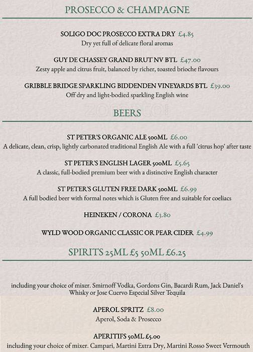 Menu at Mermaids Tail restaurant, London