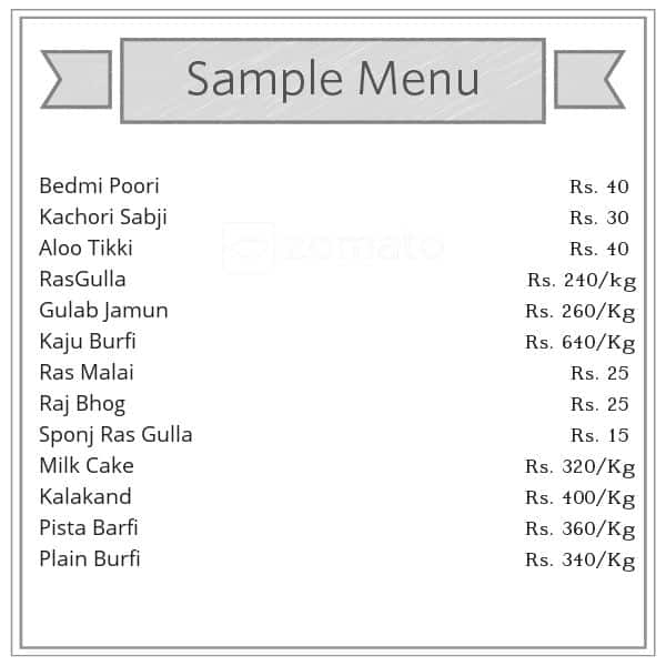 Bikaner Sweets Menu, Menu for Bikaner Sweets, Sarita Vihar, New Delhi ...