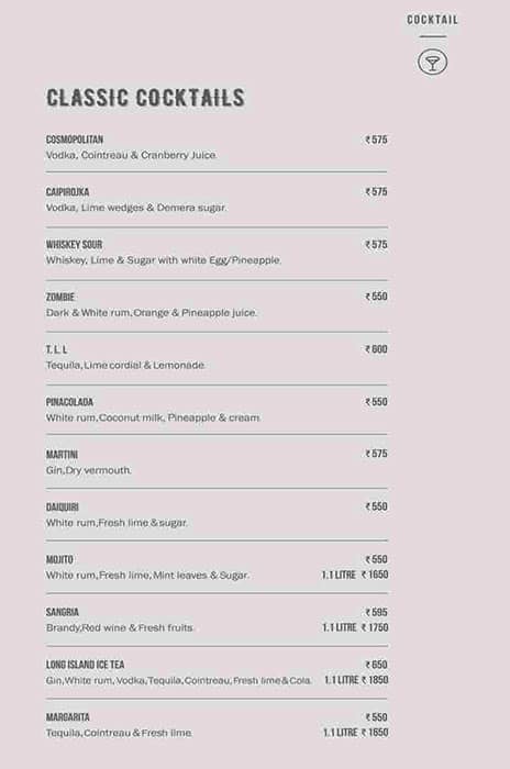 Menu at MOB - Belgium Beer House, Hyderabad, 8-2-293/82/J-III 550-I