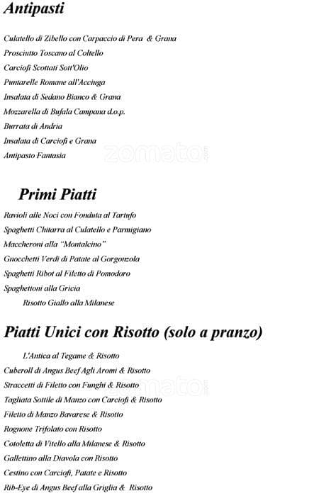 Menu at Ribot Restaurant, Milano, Milan
