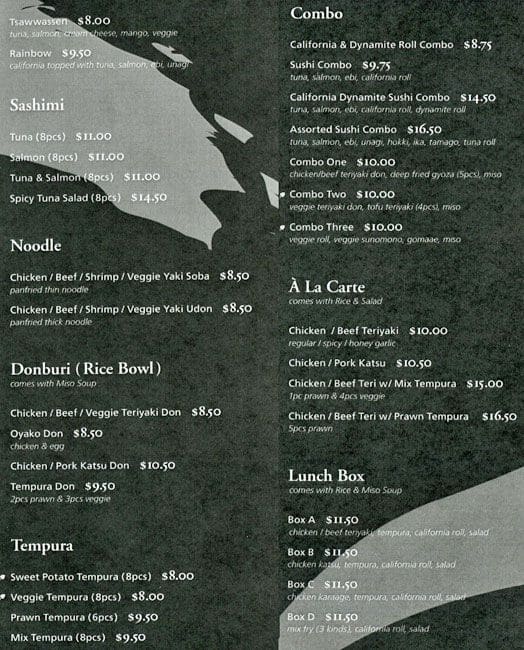 Menu at Bistro Peekaboo restaurant, Delta
