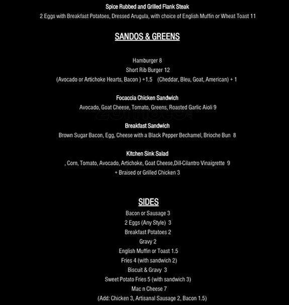 Menu at Prohibition pub & bar, Denver