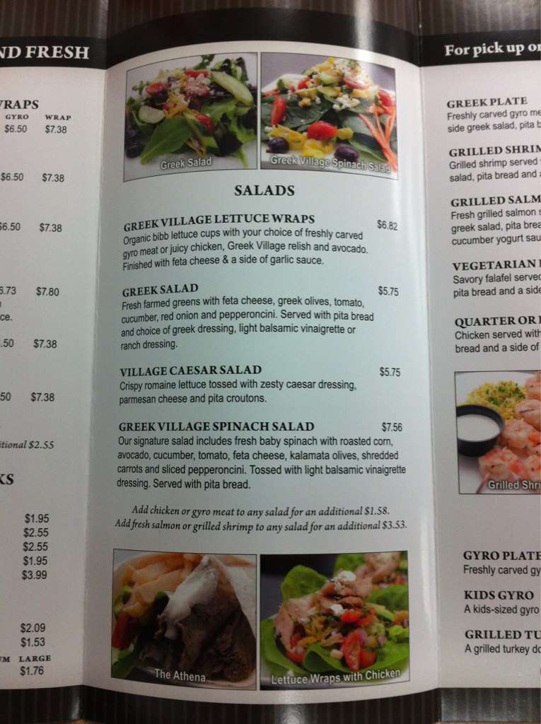 Menu at Greek Village Grill restaurant, Alpine, Alpine Blvd Suite 117